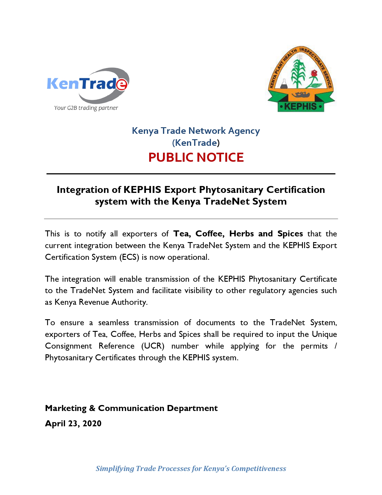 KenTrade – Simplify Trade Processes for Kenya's Competitiveness